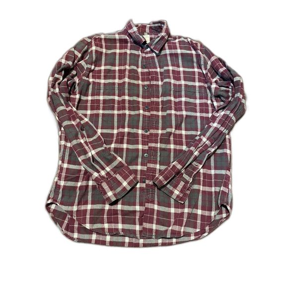 J. Crew | Shirts | Mens Jcrew Plaid Red Green Cotton Flannel L | Poshmark